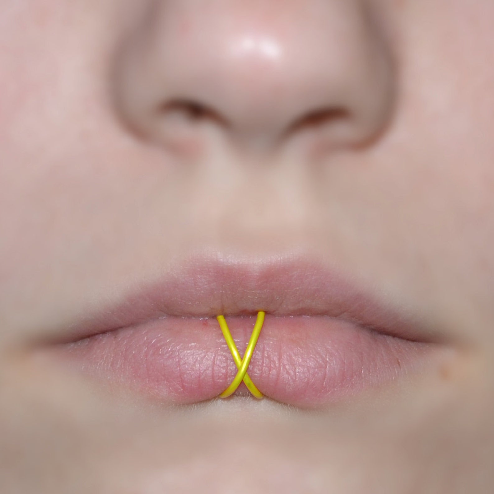 Criss Cross Lip Cuff / Silver Plated Fake Lip Ring Faux | Etsy