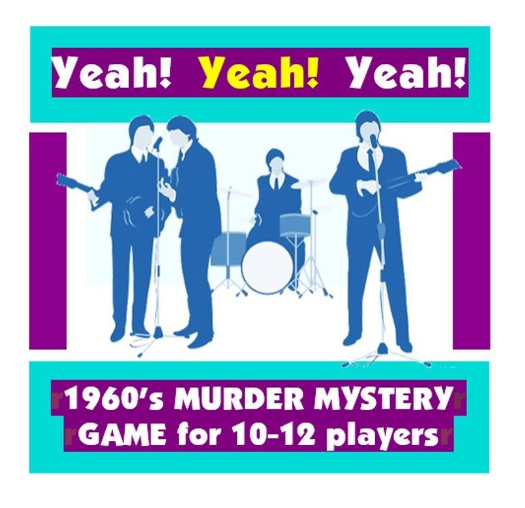 1960's Murder Mystery Game Yeah Yeah Yeah for 10-12 Players - Etsy