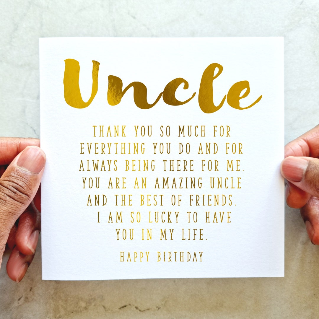 Poem Uncle Birthday Card - Birthday Card for Uncle - Birthday Card ...