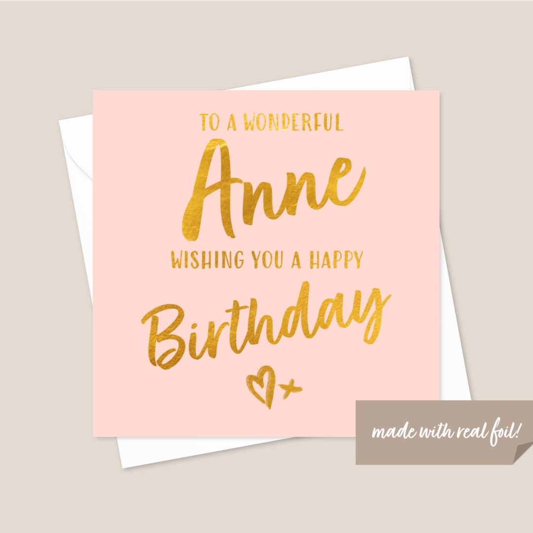 Anne Birthday Gold Foil Card - Turkish Mum Card - Card for Anne - Card ...