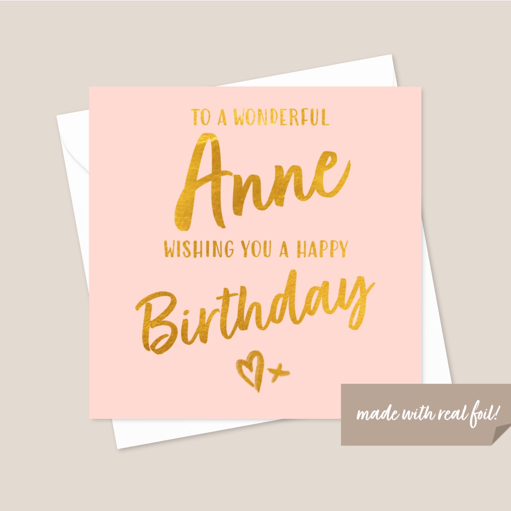 Anne Birthday Gold Foil Card - Turkish Mum Card - Card for Anne - Card ...