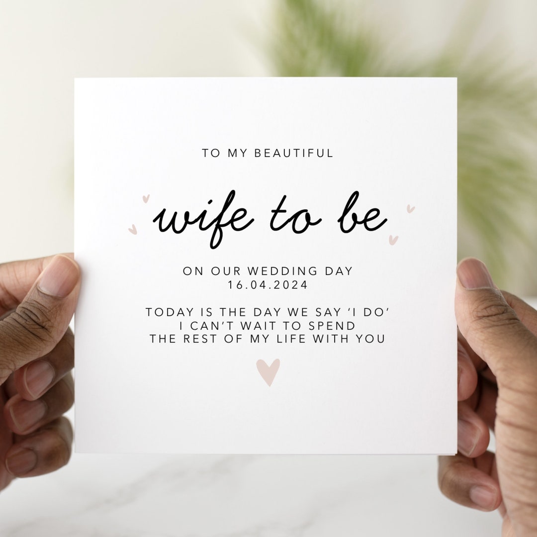 Personalised Wife to Be Wedding Card - Wedding Day Card for Fiancée ...