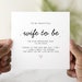 Personalised Wife to Be Wedding Card - Wedding Day Card for Fiancée ...
