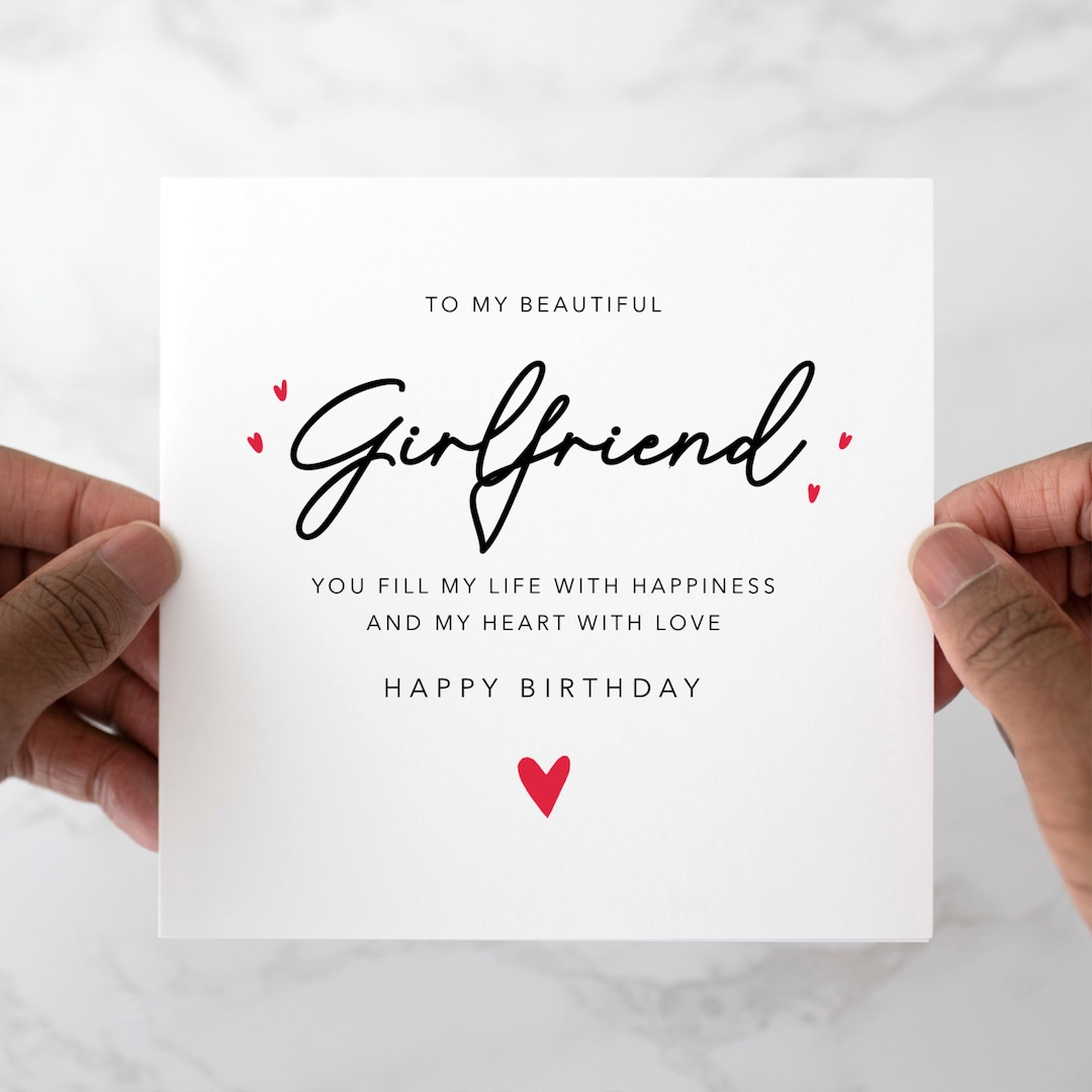 Girlfriend Birthday Card - Birthday Card for Girlfriend - Romantic Girlfriend Card - Girlfriend ...
