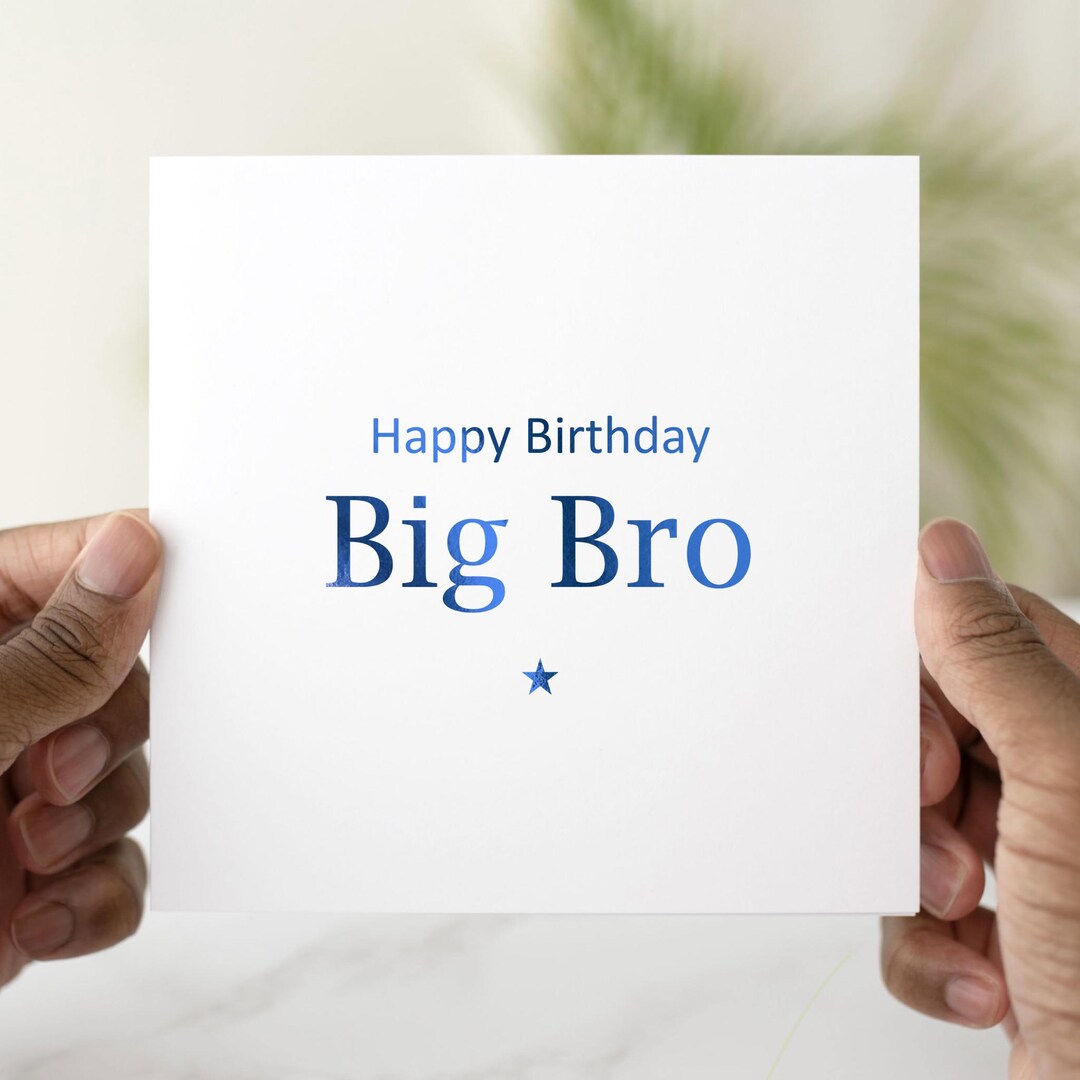 Big Brother Birthday Card, Birthday Card for Big Brother, Big Bro Card ...