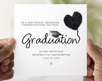 Personalised Grandson Graduation Card Poem, Quote Card Keepsake ...