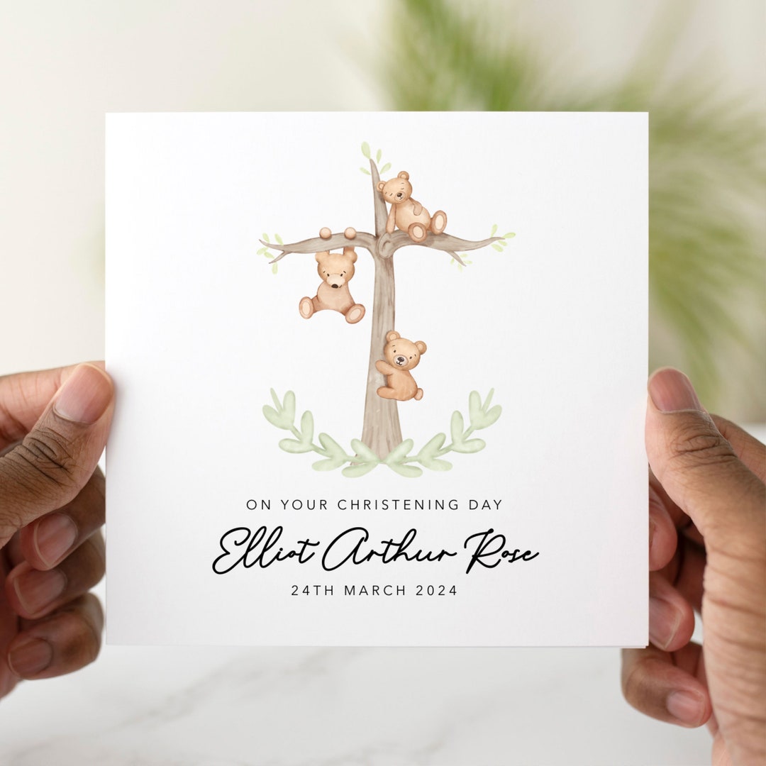 Personalised Cute Christening Card - on Your Christening Day Card for ...