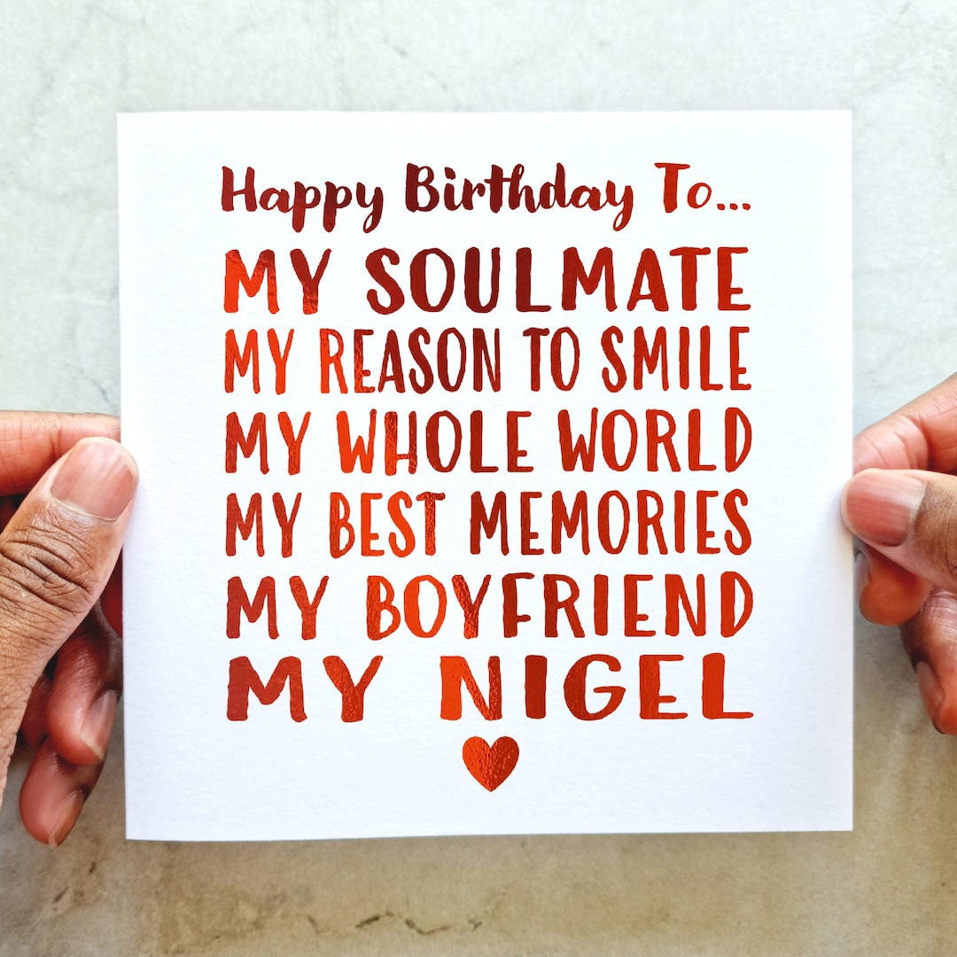 Personalised Poem Boyfriend Birthday Card - Name Boyfriend Birthday ...