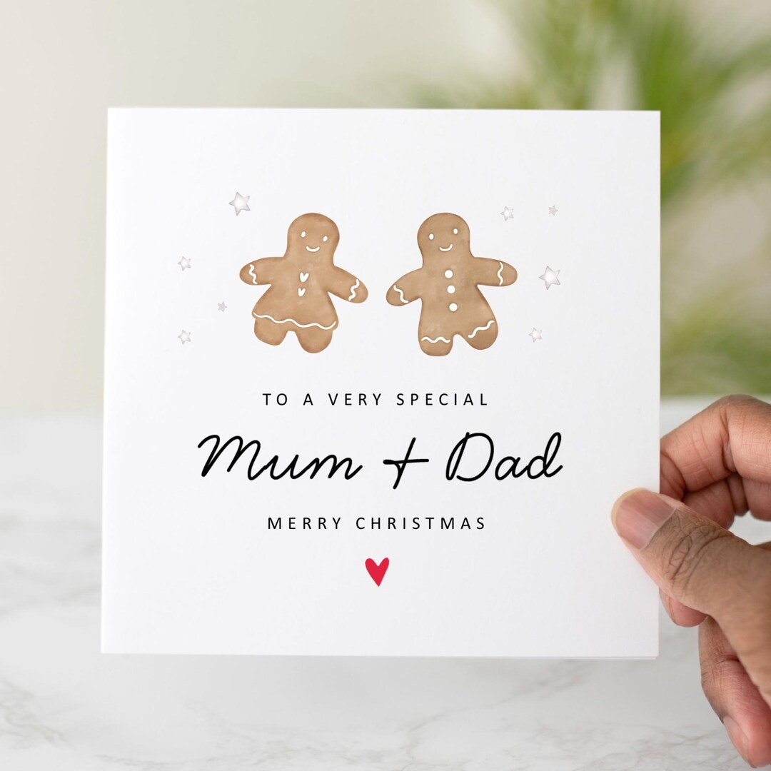 Cute Mum and Dad Christmas Card Christmas Card for Mum & Dad Xmas Card ...