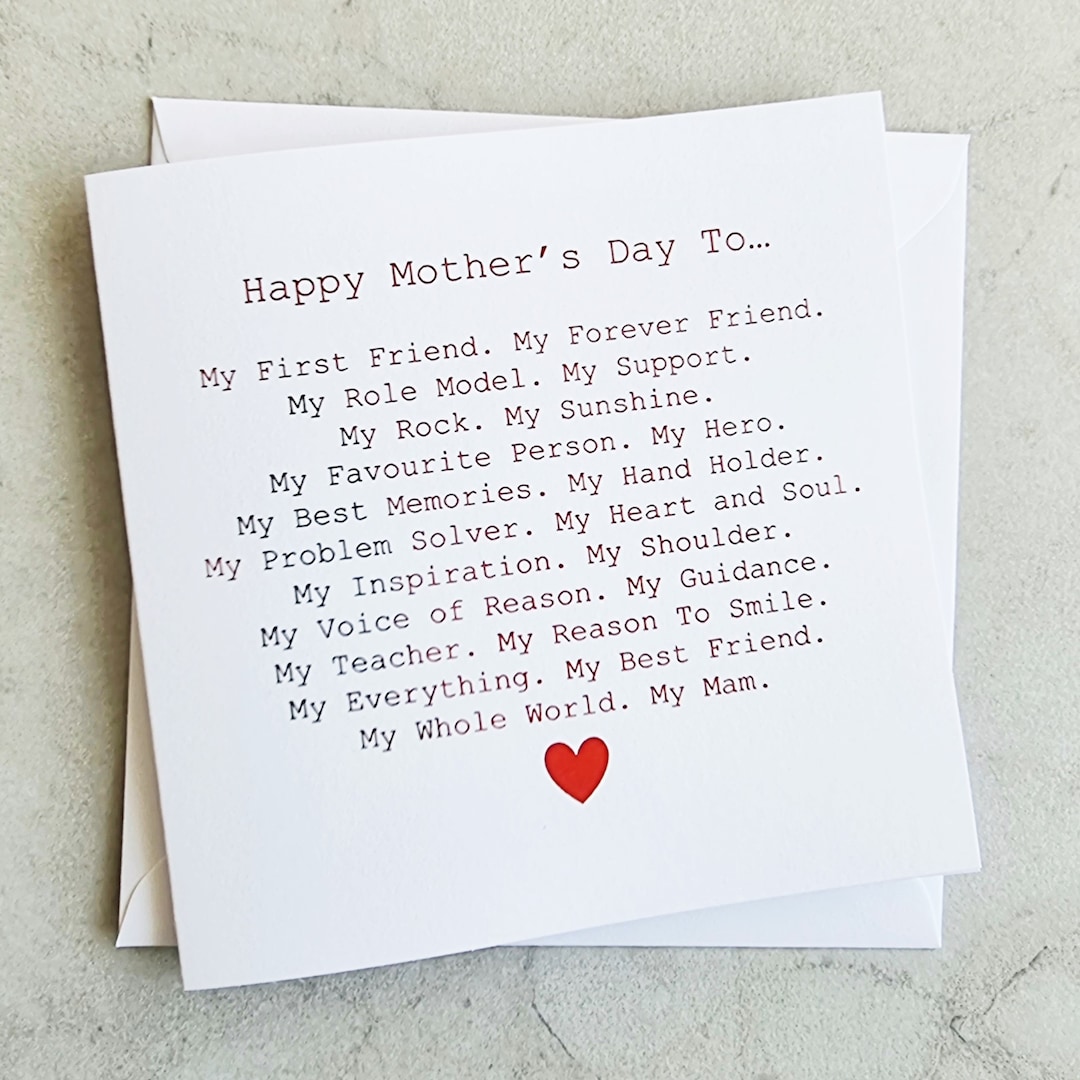 Mam Mothers Day Card - Mam Card - Card for Mam - Card for Her - Best ...