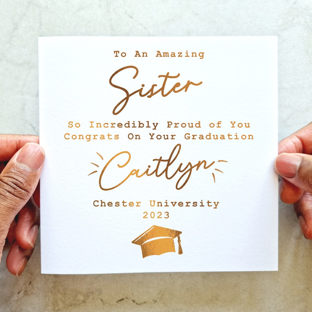 Sister Graduation Card - Personalised Graduation Card for Sister ...
