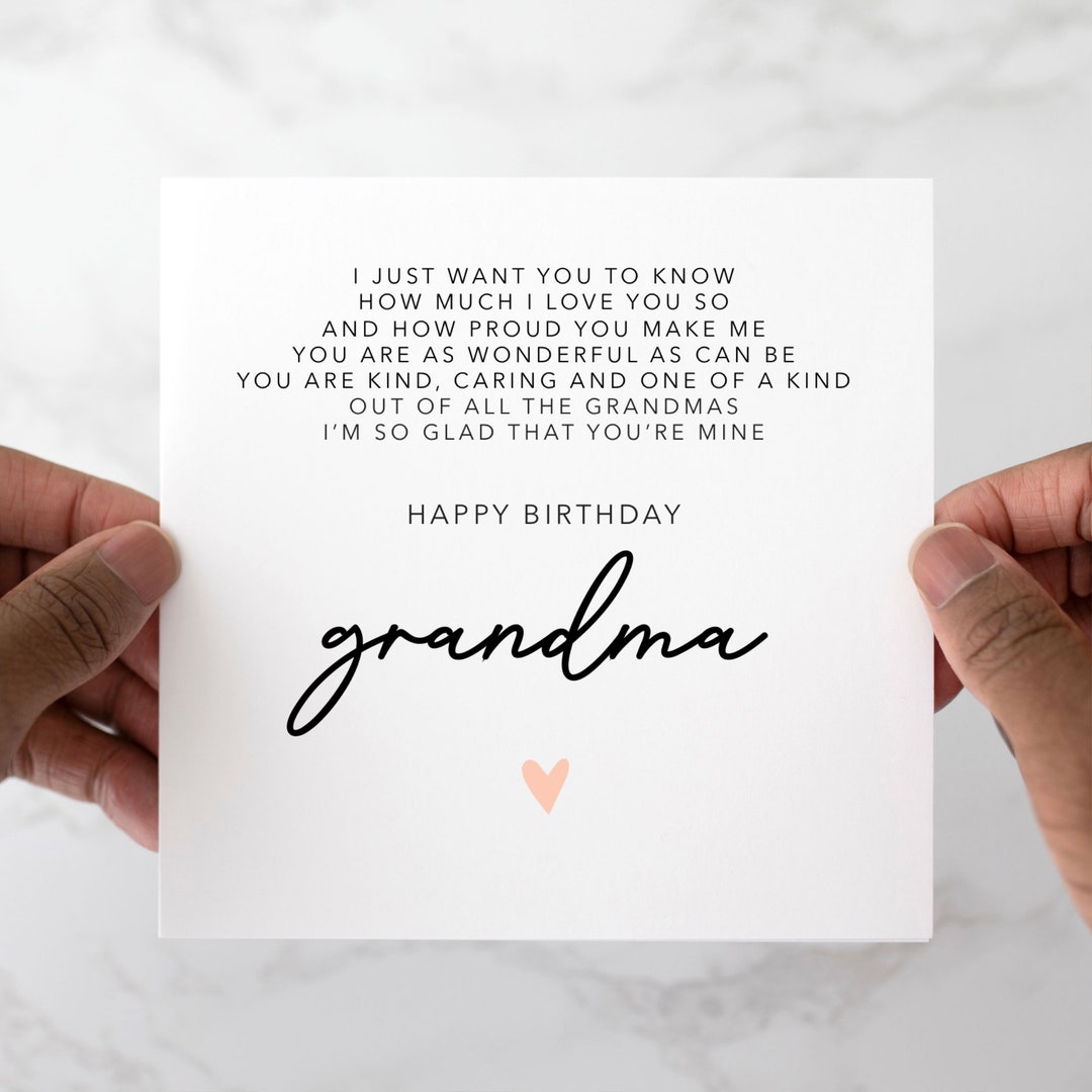Grandma Birthday Card - Poem Birthday Card for Grandma - Meaningful ...