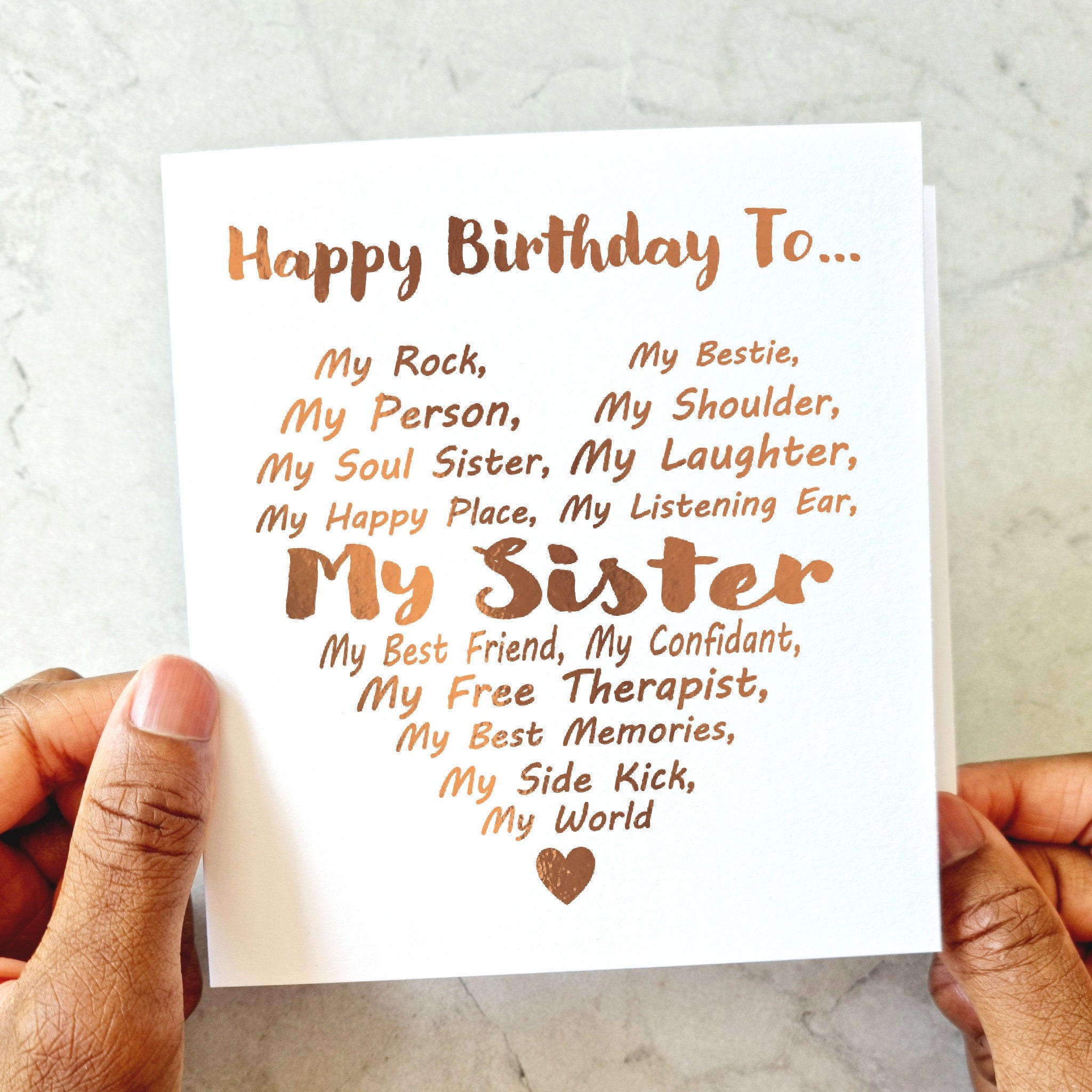 Poem Sister Birthday Card - Birthday Card Sister - Birthday Card for ...