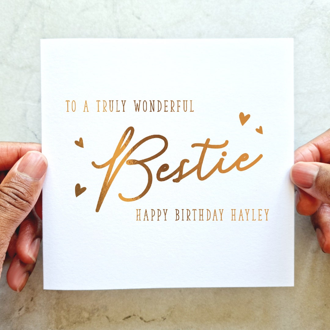 Cute Personalised Bestie Birthday Card - Card for Bestie’s Birthday ...