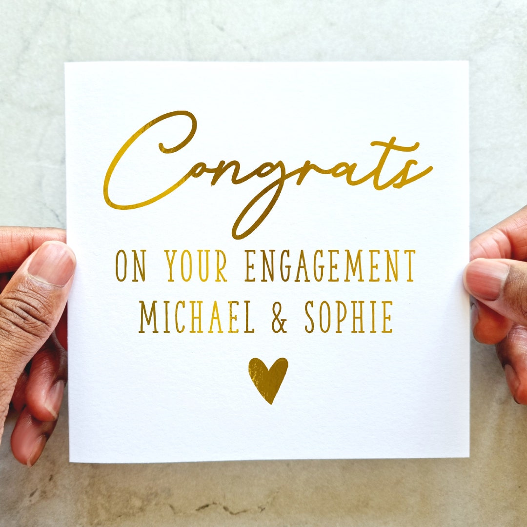 Personalised Name Engagement Card - Custom Congratulations Card - on ...