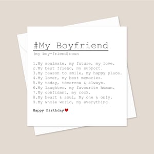 Definition Boyfriend Birthday Card - Romantic Card for Boyfriend ...