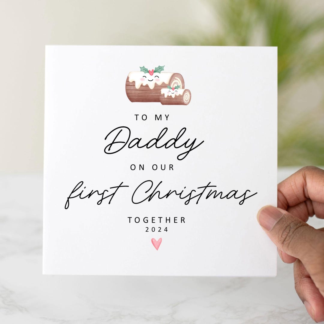 Yule Log Daddy 1st Christmas Card First Daddy Christmas Card Daddy ...
