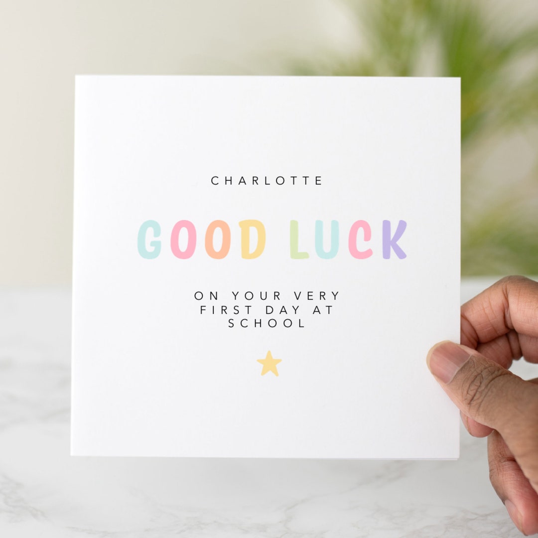 Personalised First Day of School Card - Good Luck Card for 1st Day of ...