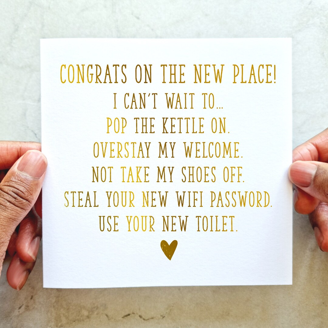 New Place New Home Card - Congratulations Card - New House Card ...