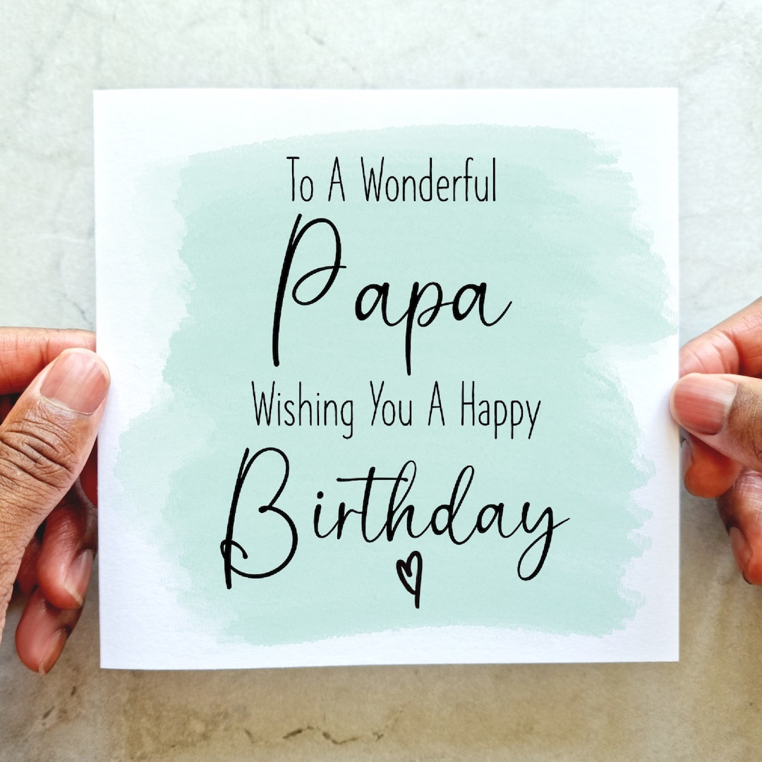 Printed Papa Birthday Card - Birthday for Papa - Birthday Card for Papa ...