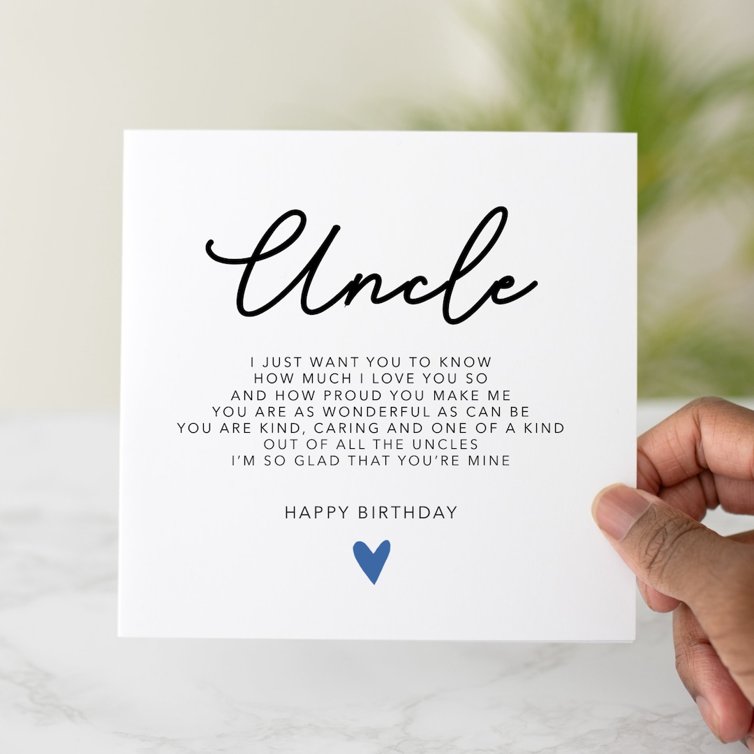 Uncle Birthday Card - Birthday Card for Uncle - Special Uncle Card ...