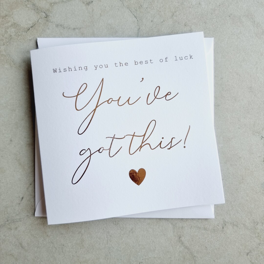 Simple Good Luck Card - Congratulations Card - Congrats Card ...