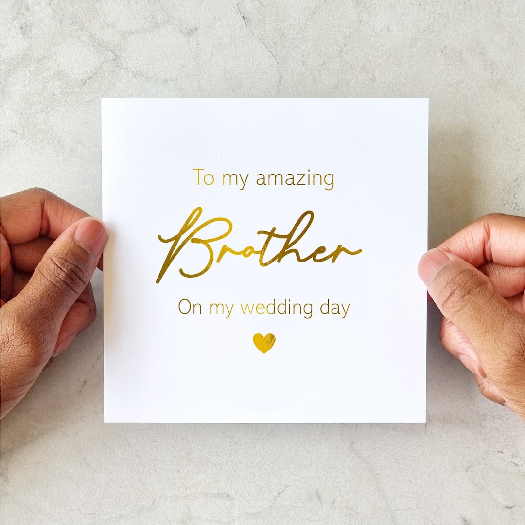 To My Brother on My Wedding Day Card - Wedding Day Card for Brother ...