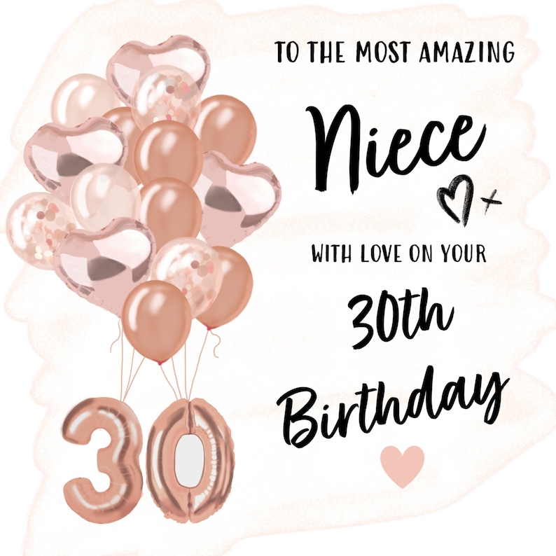 Niece 30th Birthday Card 30th Birthday Card For Niece Special 30th