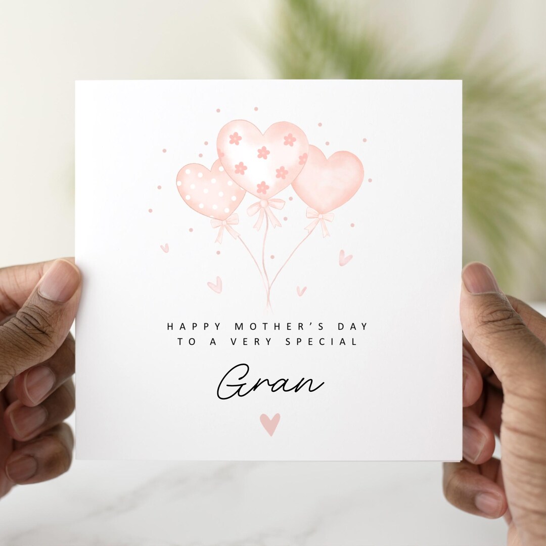 Balloons Gran Mothers Day Card - Mother's Day Card for Gran - Gran Card ...