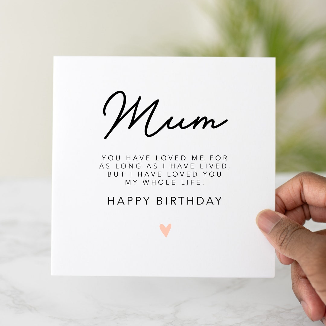 Poem Mum Birthday Card - Birthday Card for Mum - Meaningful Verse Card ...