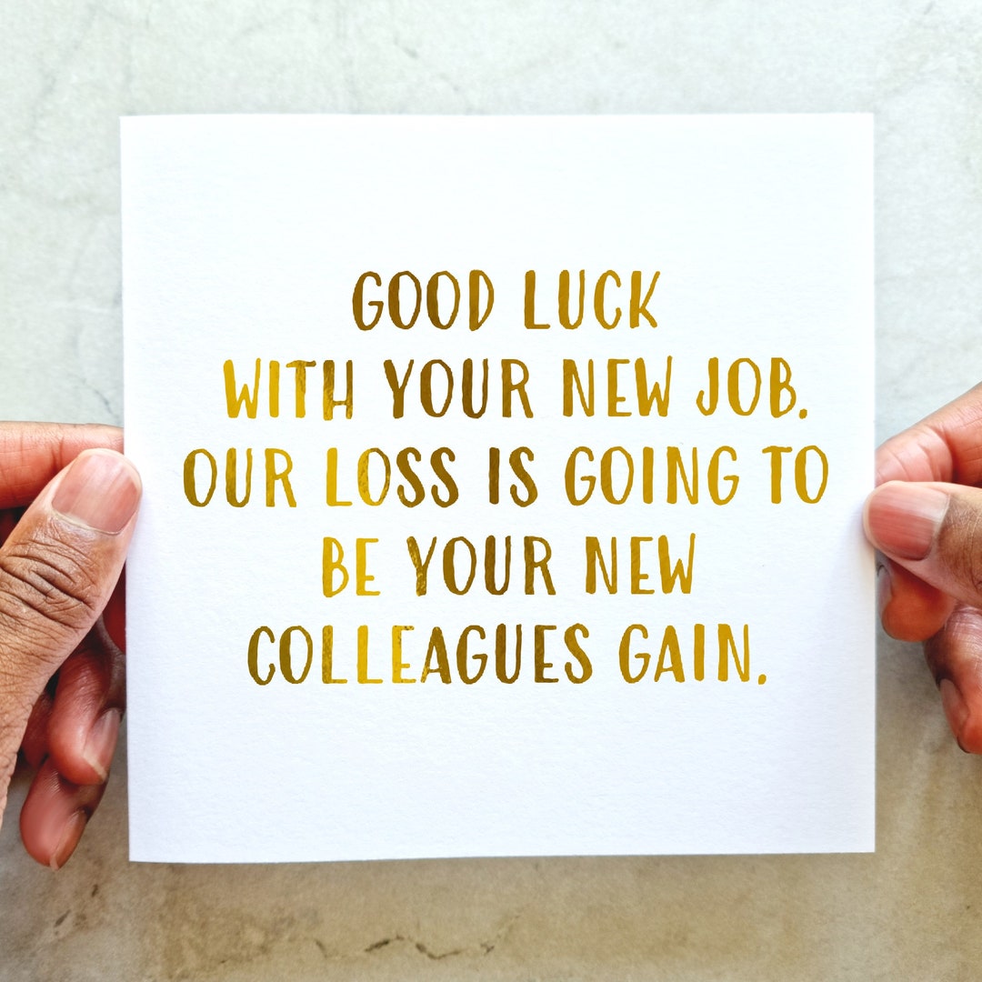 Good Luck Card - Leaving Job Card - Funny Leaving Card - New Job Card ...