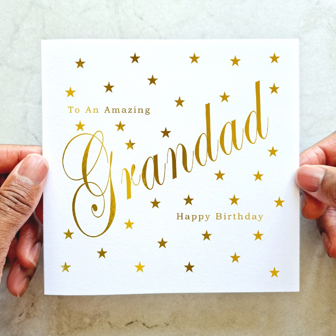 Stars Grandad Birthday Card - Birthday Grandad Card - Birthday Card for ...