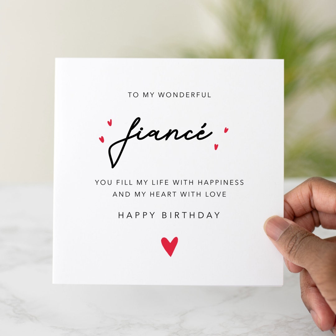 Personalised Fiancé Birthday Card - Birthday Card for Fiancé - Romantic ...