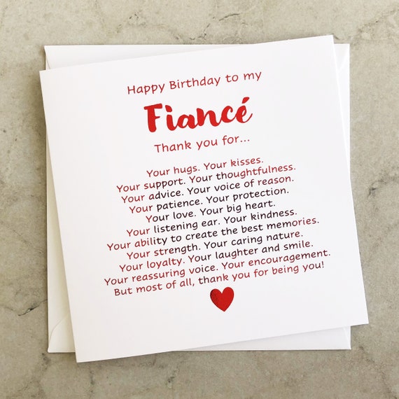 Fiancé Birthday Card Birthday Card for Fiancé Future | Etsy