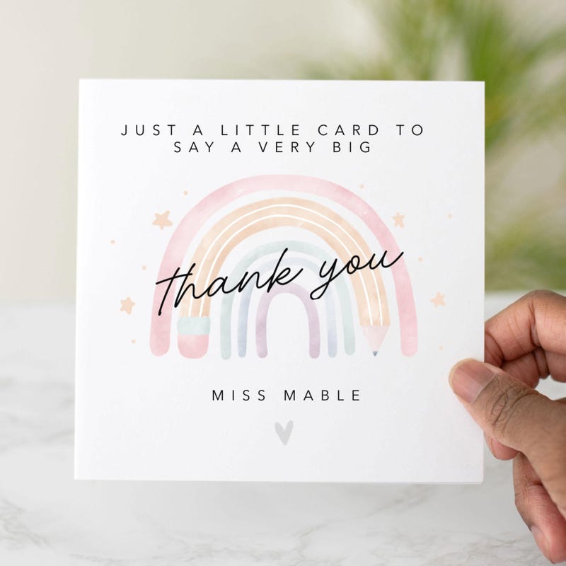 Personalised Thankyou Card Teacher - Etsy UK