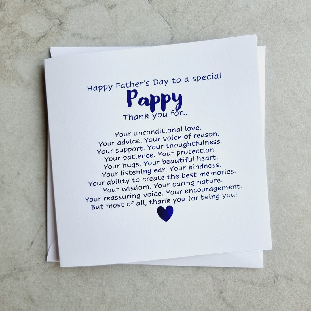 Pappy Fathers Day Card - Pappy Father's Day Card - Father’s Day Card ...