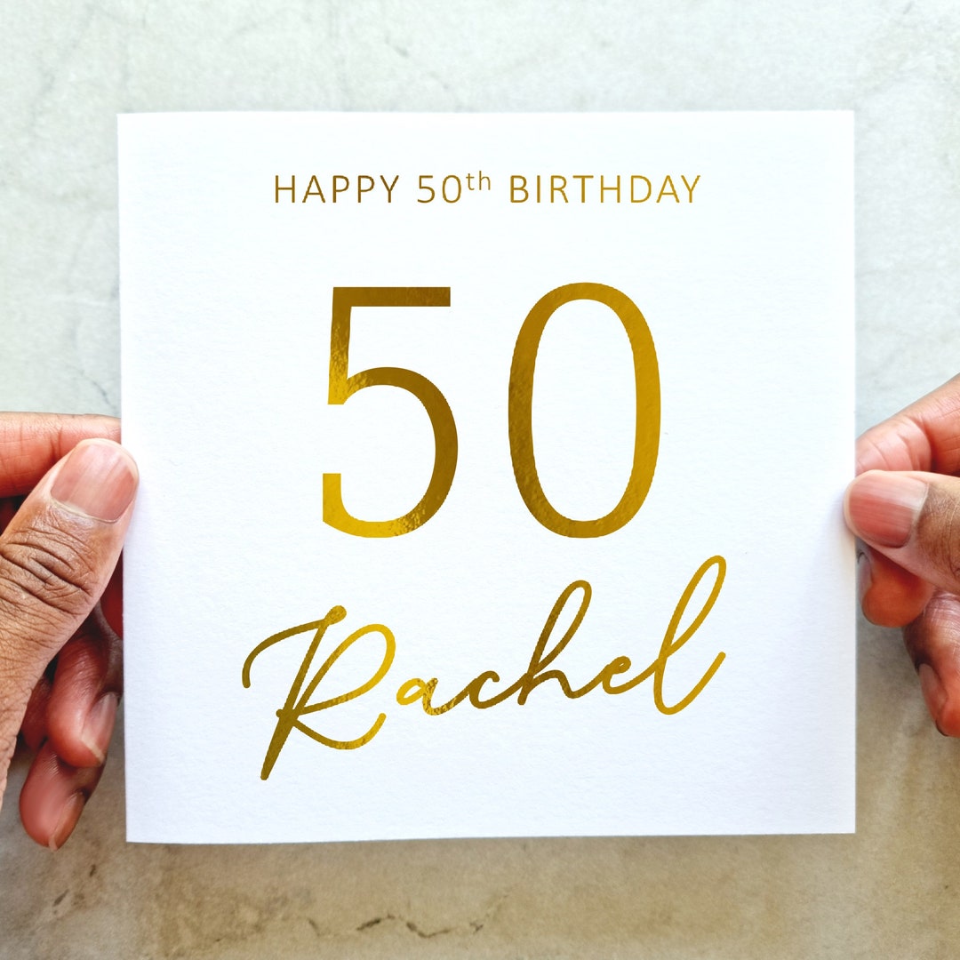 Personalised 50th Birthday Card - 50th Custom Card - Age Birthday Card ...