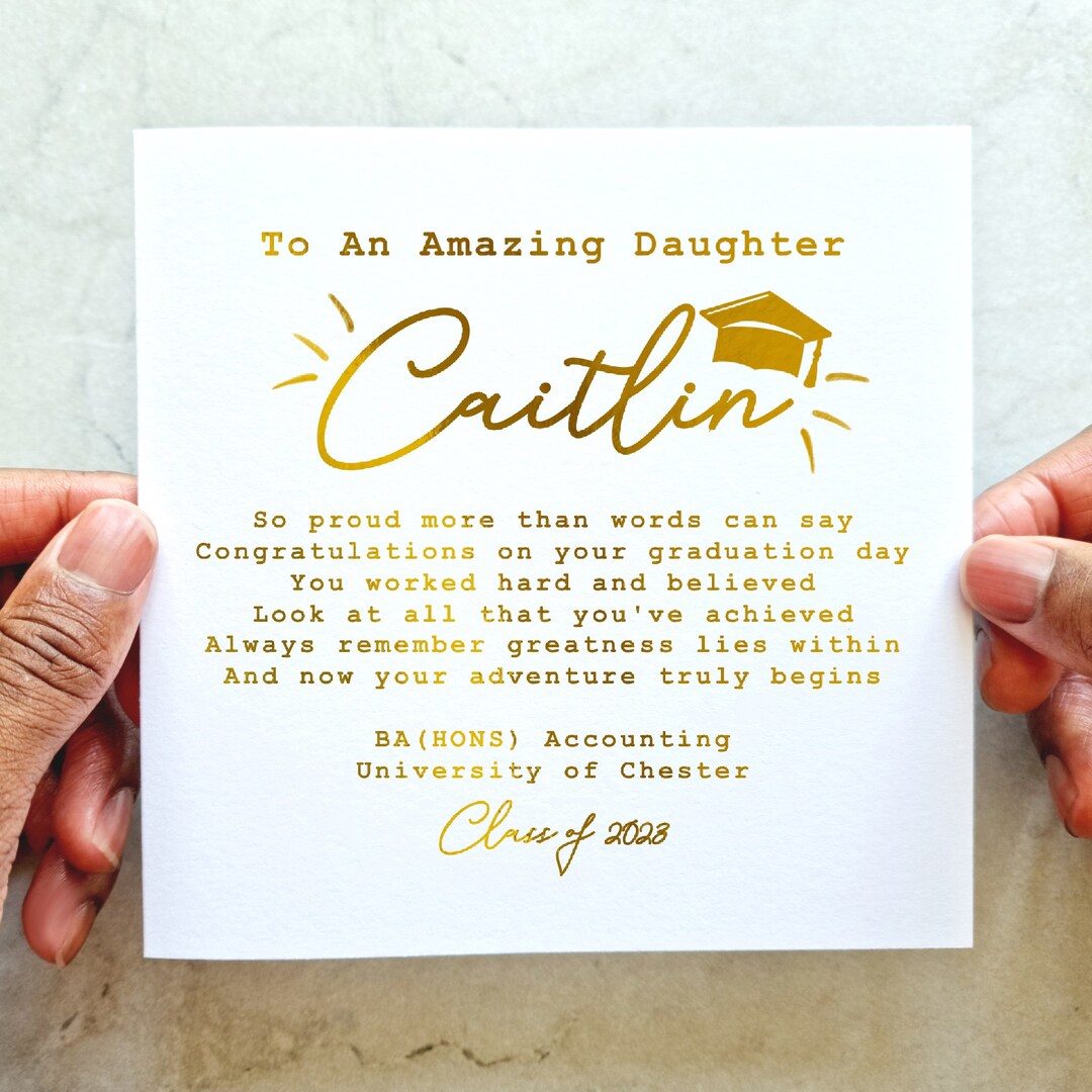Personalised Daughter Graduation Card - Graduation Card for Daughter ...