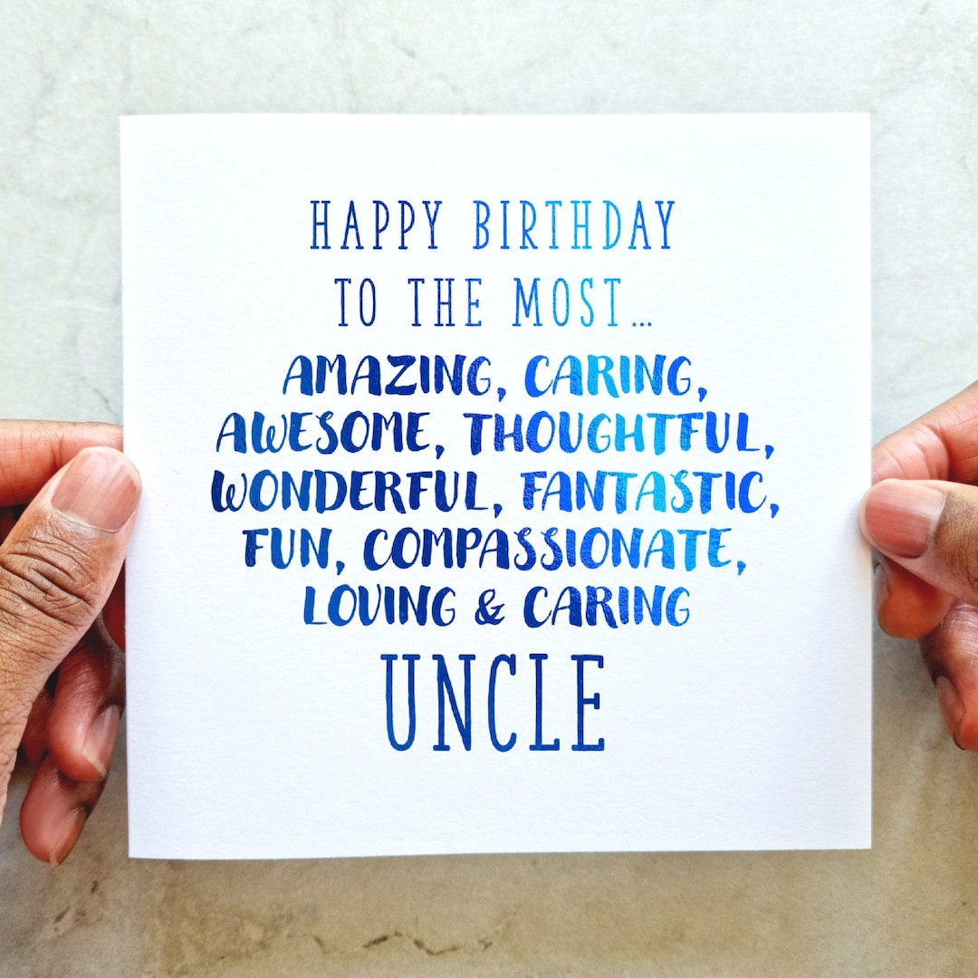 Poem Uncle Birthday Card - Birthday Card for Uncle - Birthday Card for ...