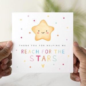 Reach for the Stars - Personalised Teacher Thank You Card - End of ...
