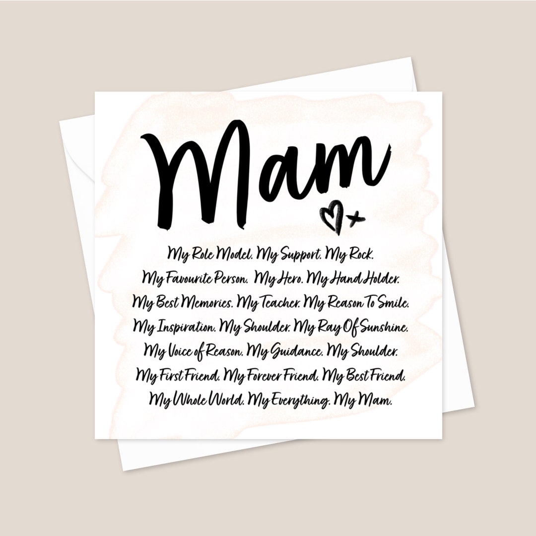 Mam Birthday Card Birthday Card for Mam Birthday Card Mam Printed Card ...