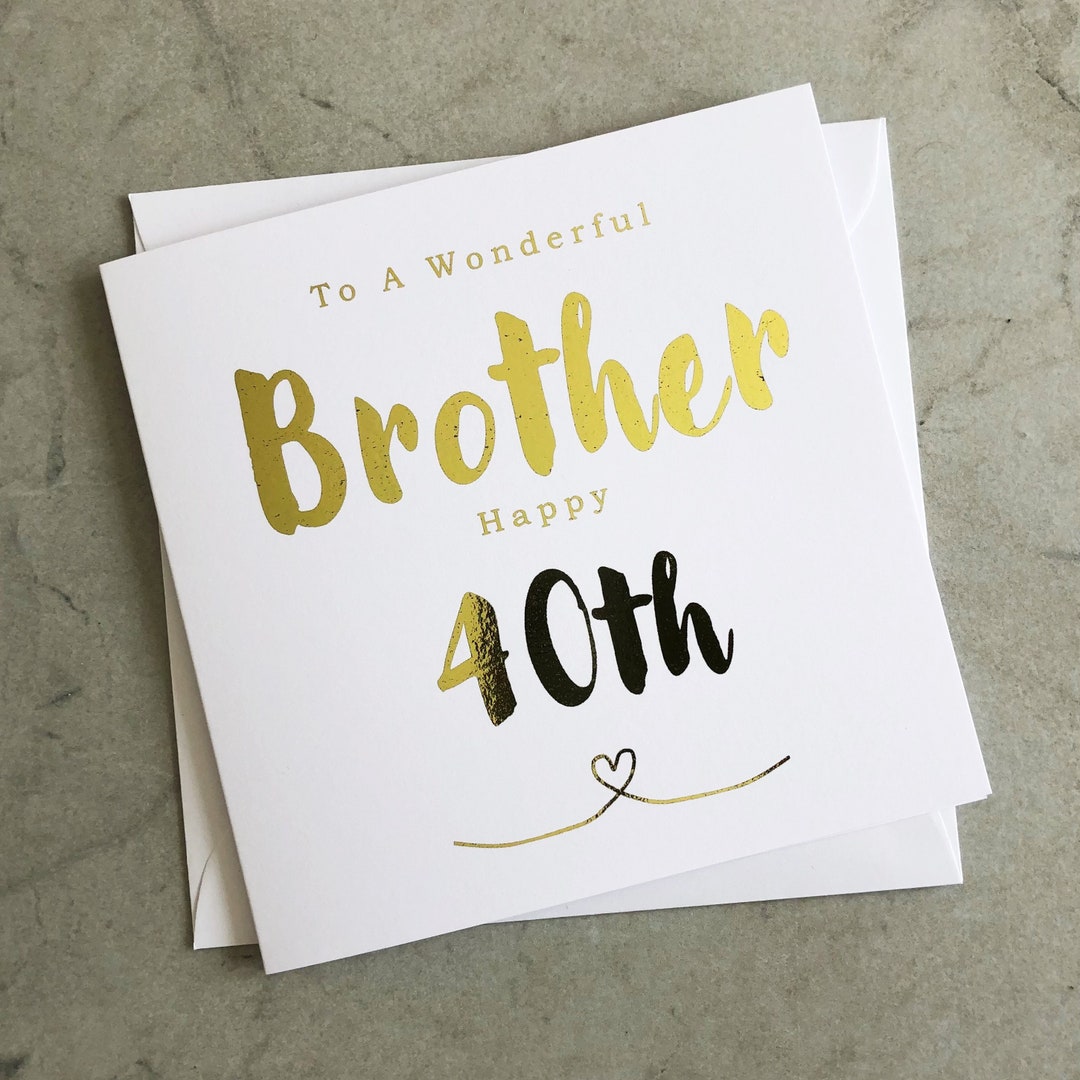 Brother 40th Birthday Card 40th Birthday Card for Brother - Etsy