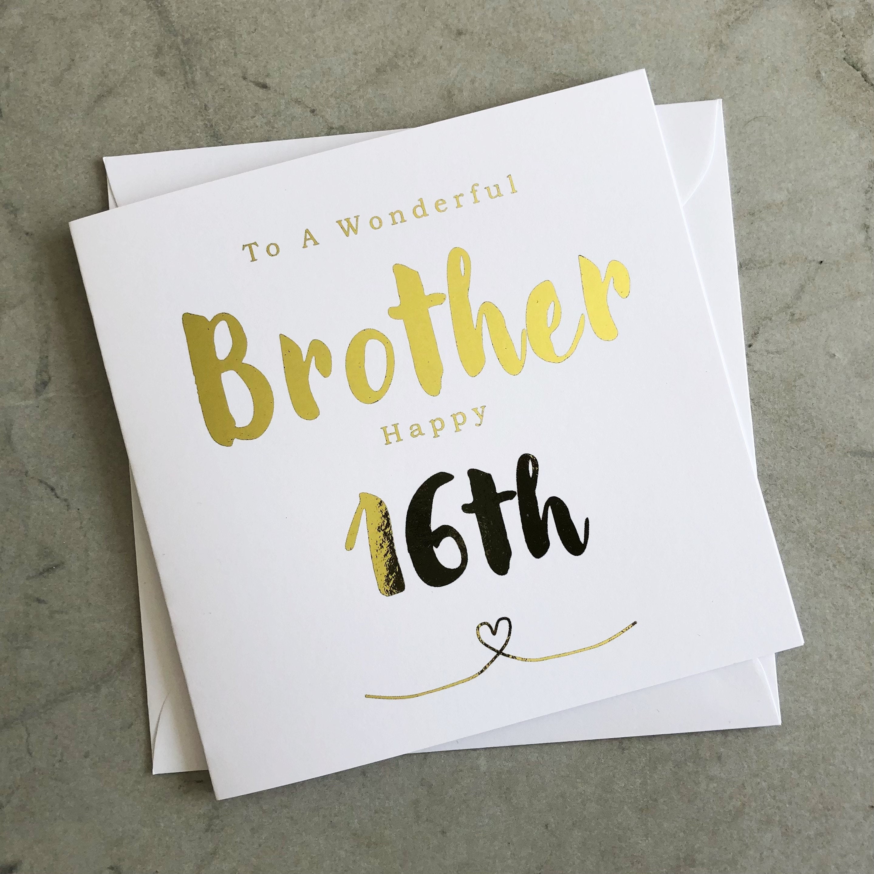 Brother 16th Birthday Card - 16th Birthday Card for Brother - Birthday ...