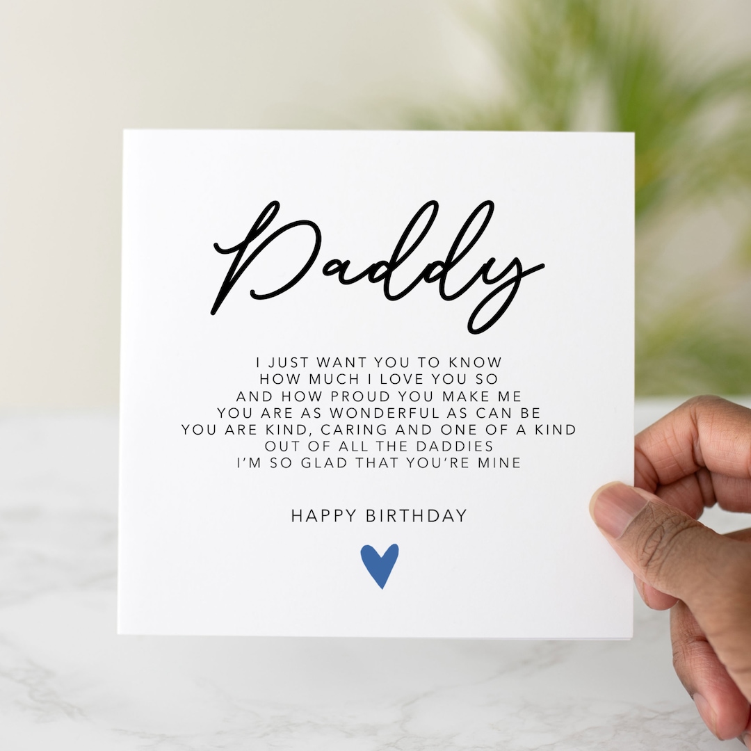 Meaningful Poem Daddy Birthday Card - Birthday Card for Daddy - Poem ...