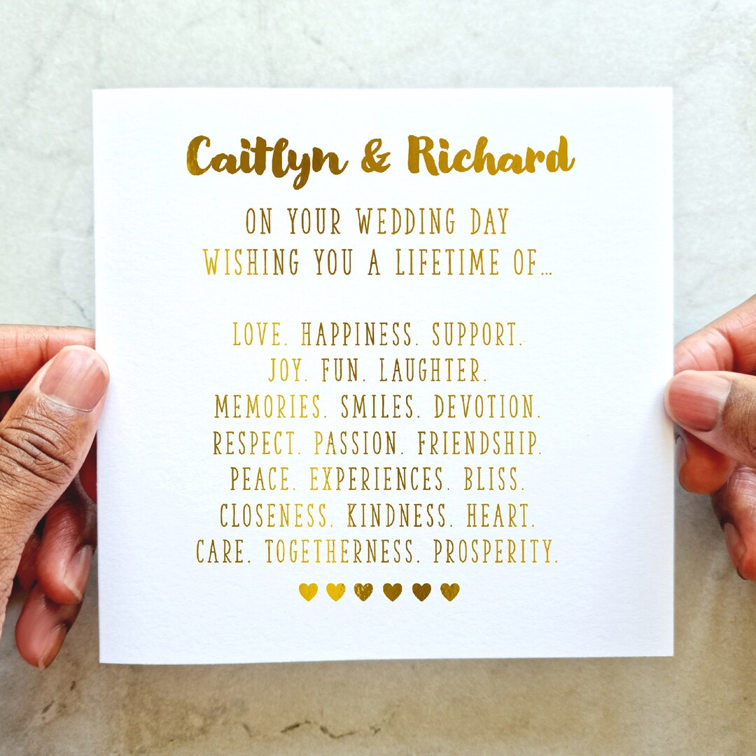 Personalised Romantic Wedding Card - Custom Wedding Card for Husband to ...