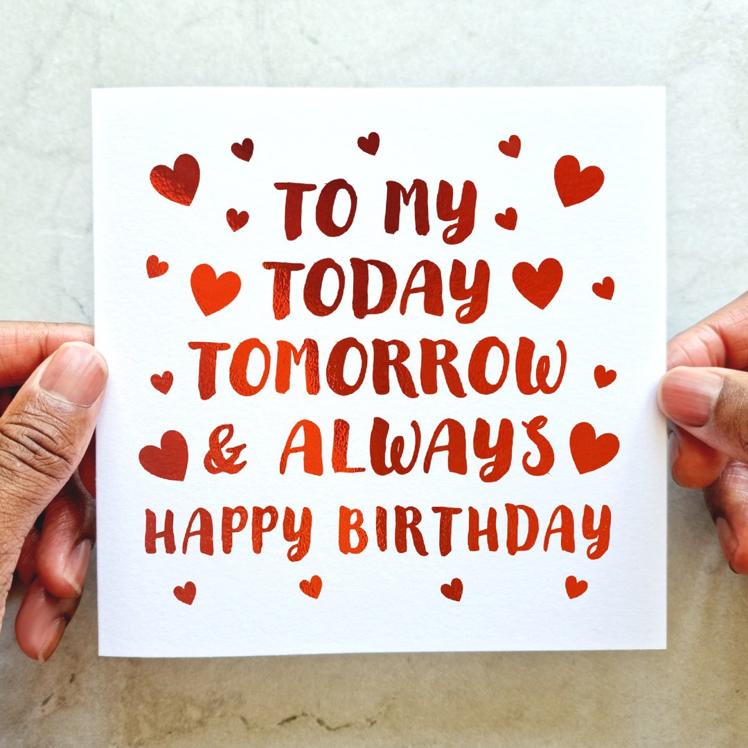 Romantic Birthday Card - Poem Birthday Card for Partner - Birthday Card ...