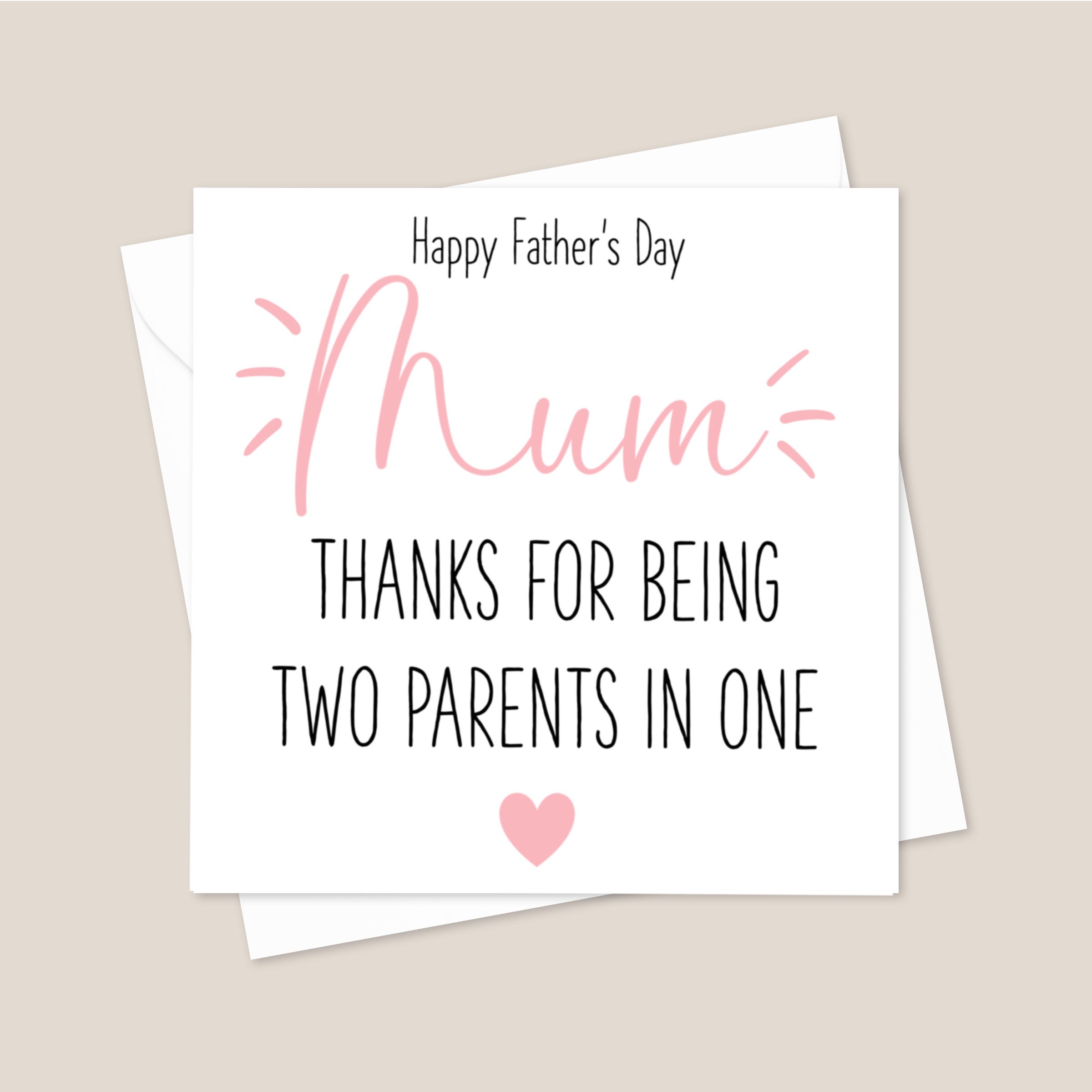 Mum Father's Day Card Mum Fathers Day Card Fathers Day Card for Mum ...