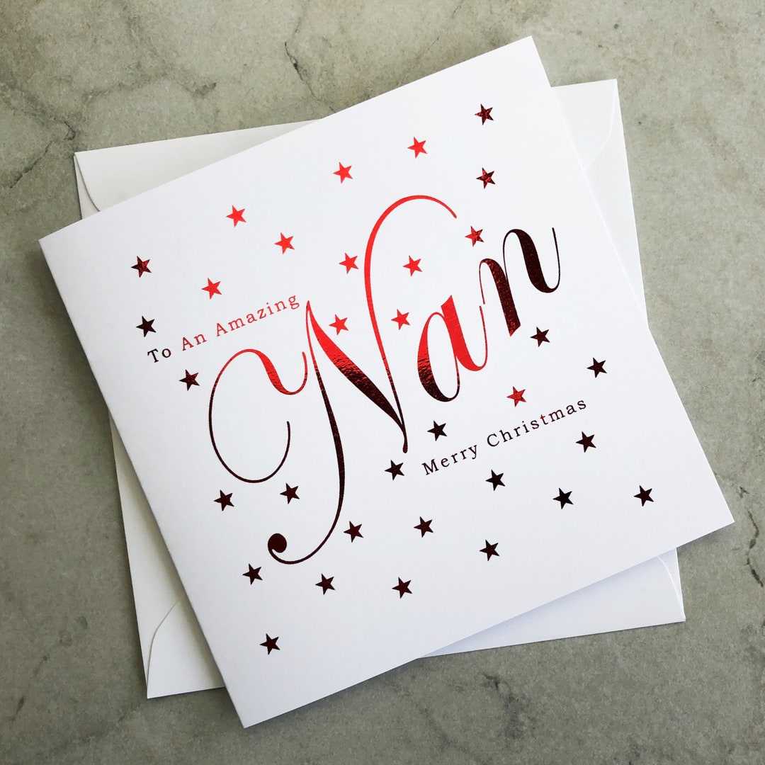 Christmas Nan Card Christmas Card for Nan Nan Christmas Card Card for ...