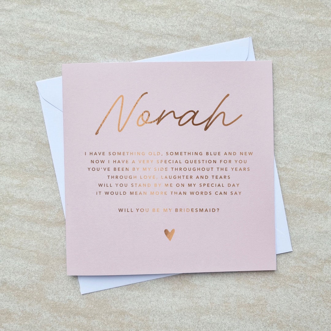 Poem Will You Be My Bridesmaid Card - Personalised Bridesmaid Proposal ...