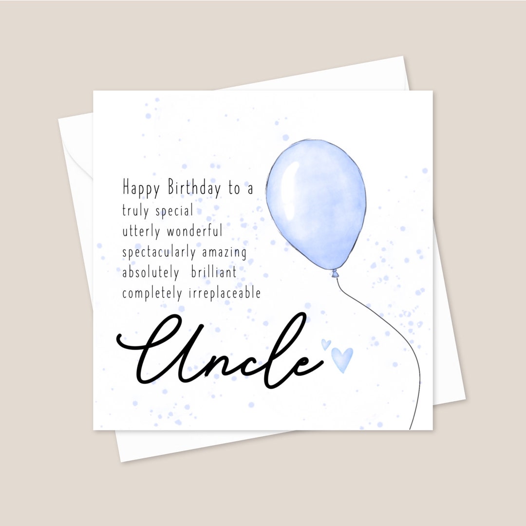 Uncle Birthday Card Birthday Card for Uncle Birthday Card - Etsy